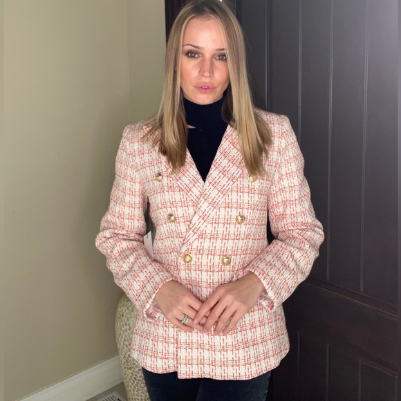 Rachel Zoe | Jackets & Coats | Nwt Rachel Zoe Tweed Blazer Size M White ...